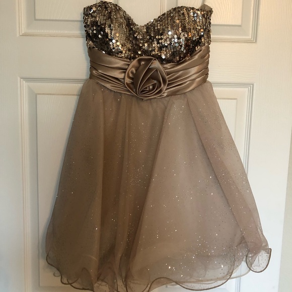 Dresses | Champagne Mini Dress | Poshmark